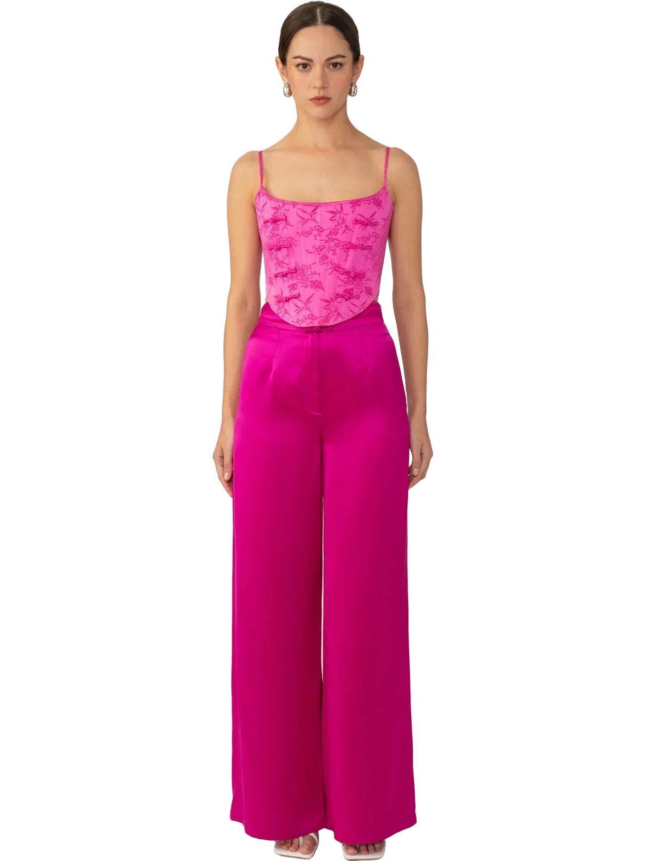 SAU LEE SAU LEE Padma Satin Wide-Leg Trousers